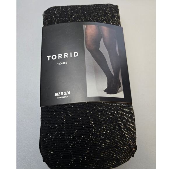 torrid | Accessories | Torrid Blkgld Shimmer Tights Sz 34 Nib | Poshmark
